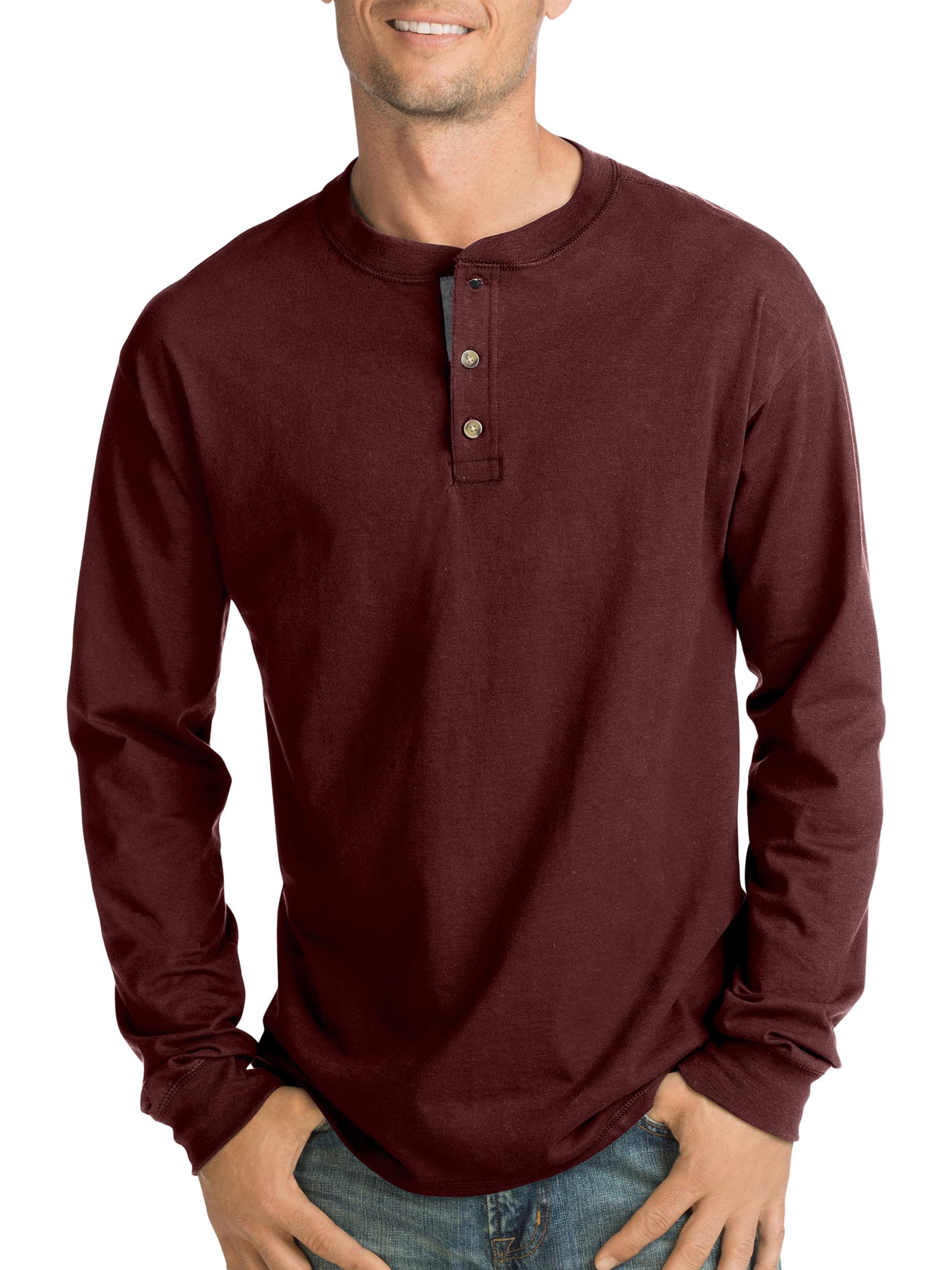 Hanes Hanes Mens And Big Mens Beefy Heavyweight Long Sleeve Three