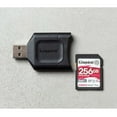 Kingston Canvas React Plus 128GB U3 V90 SDXC UHS-II SD Card and Kingston USB 3.2 SD Card Reader ...