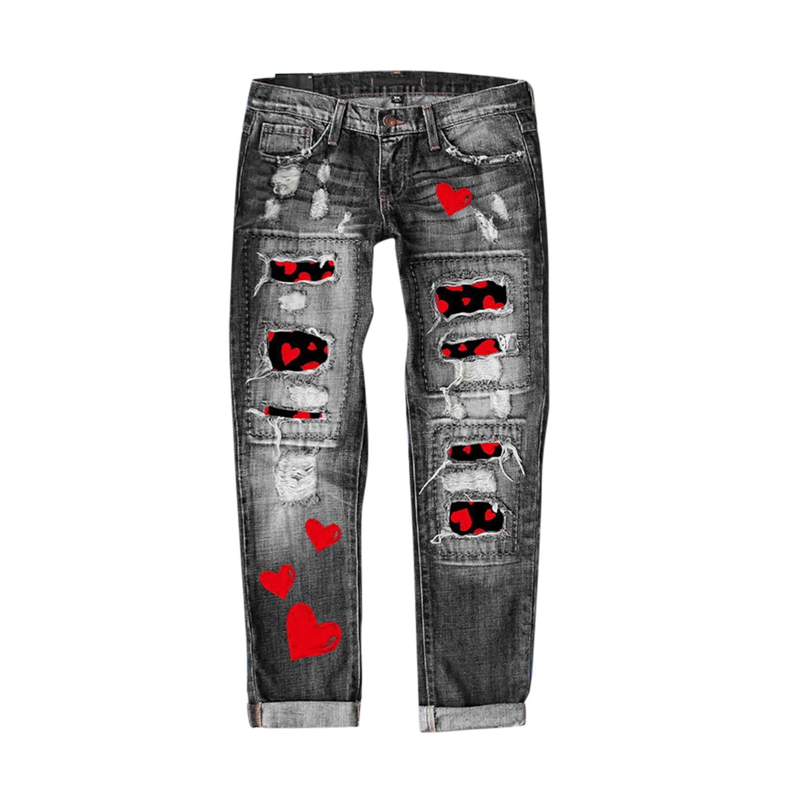 Click here for Weaiximiung Womens Jeans Womens Valentine Jeans Pr... prices
