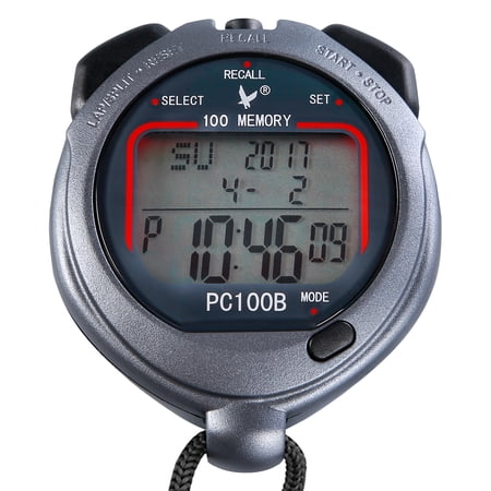 Three Rows 100 Memories Handed Sport Stopwatch with Countdown Alarm ...