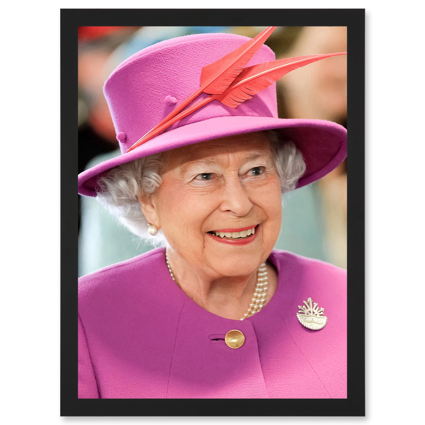 Queen Elizabeth II England Photo Rouse Portrait A4 Artwork Framed Wall ...