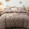 MooMee Queen Size 100% Washed Cotton Duvet Cover Set, Breathable ...