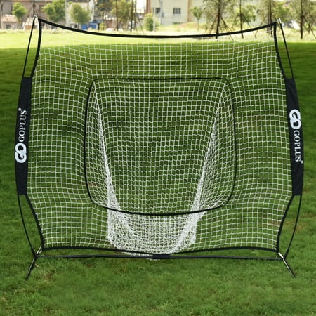 7X7' Baseball Softball Practice Hitting Batting Training Net Bow Frame ...