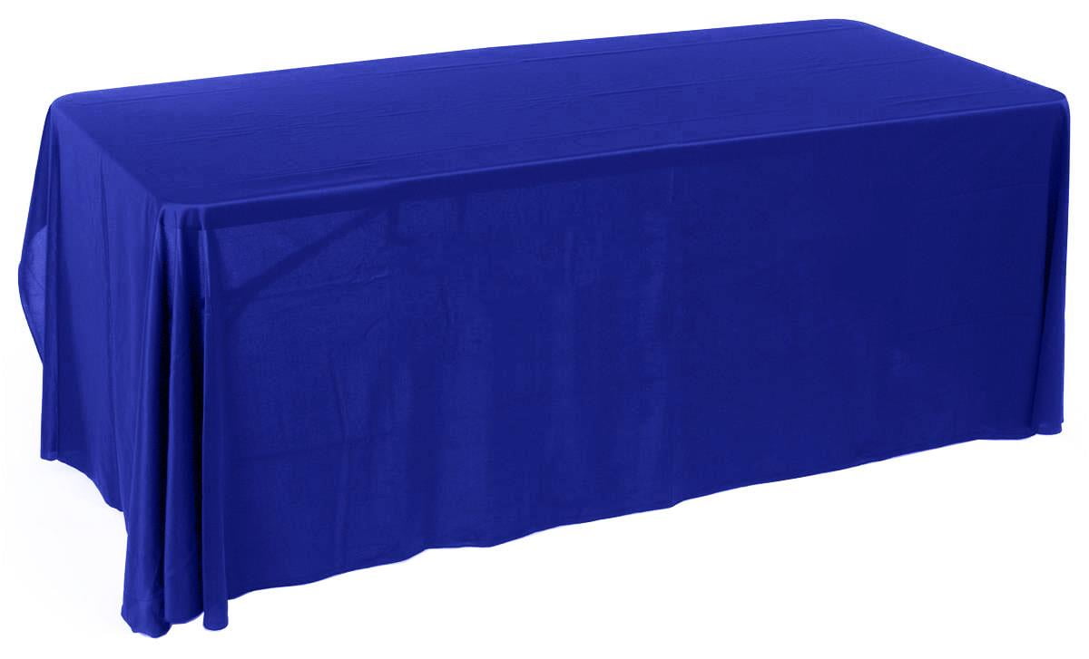 Royal Blue Table Throw Covers 3 Sides Of A 6-Foot Long Rectangular ...