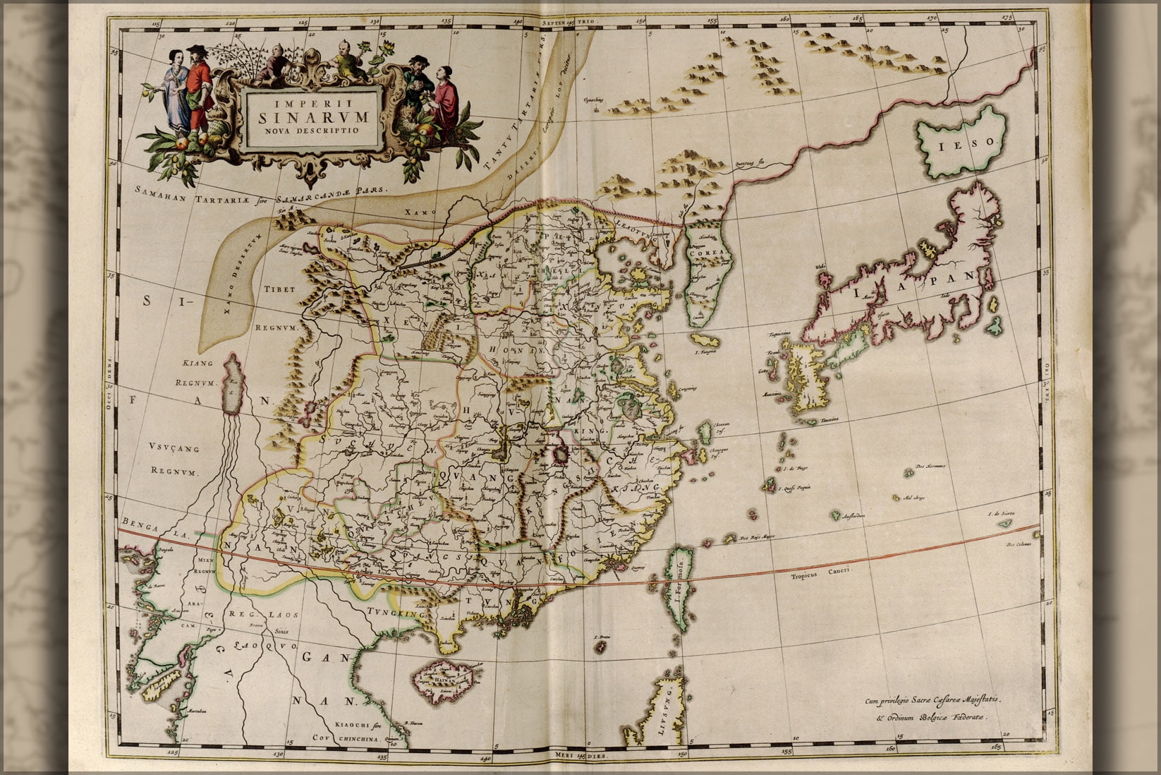 24"x36" Gallery Poster, map of china & japan 1655 - Walmart.com