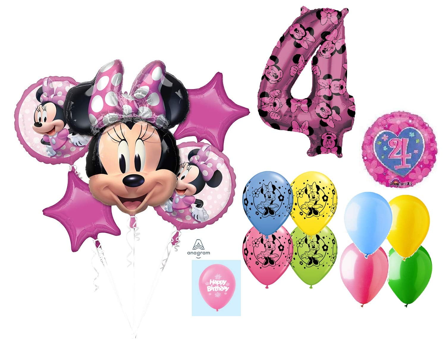 DalvayDelights Minnie Mouse 4th #4 Fourth Birthday Forever 16 Piece ...