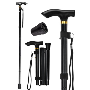 Portable Handle Walking Cane Walking Stick Folding LED Safety 4 Head ...