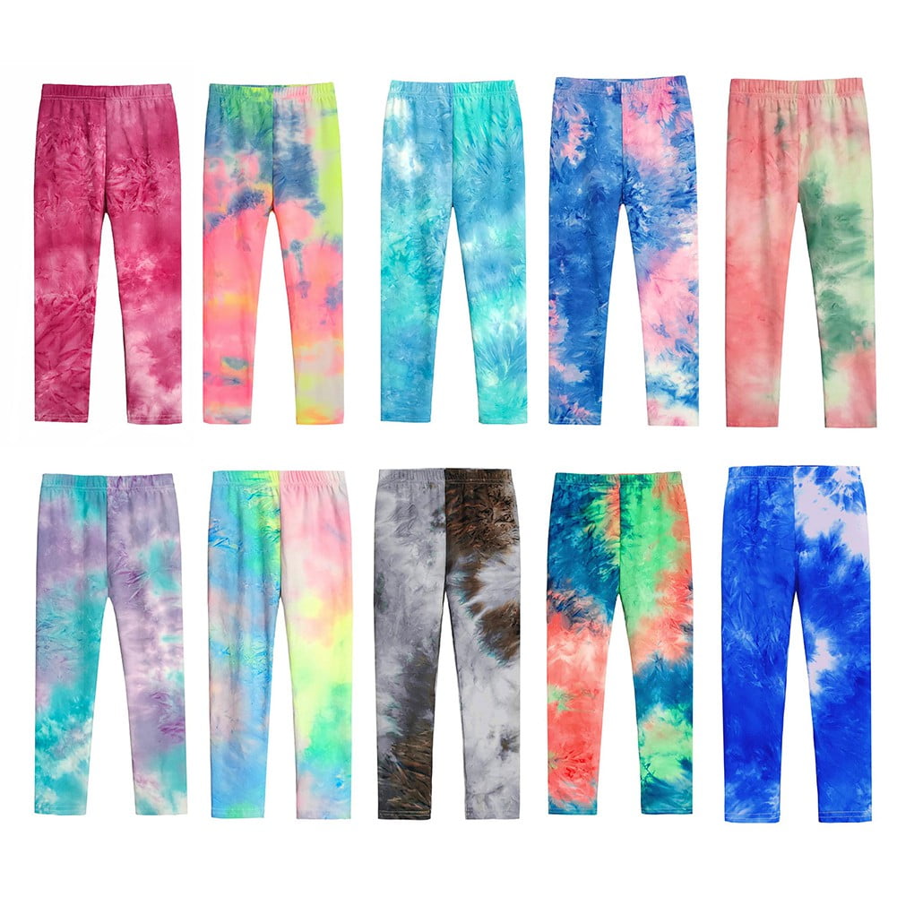 SILVERCELL Girls Leggings Ankle Length - Leggings for Girls Tie Dye ...