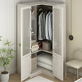 OXYLIFE 70.9 inch Corner L Shaped Clothing Armoire Wardrobe Closet with ...