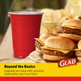 Glad Everyday Disposable 18 Oz. Red Plastic Cups, Strong & Sturdy ...