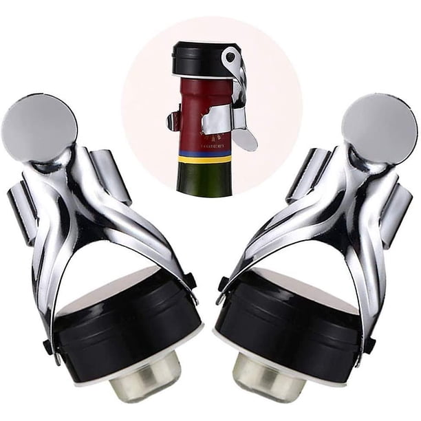 Champagne Stoppers, 2 Pieces Stainless Steel Champagne Stoppers Vacuum ...