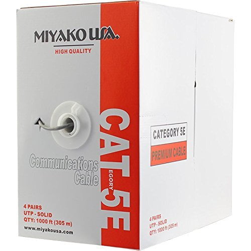 CAT5e 1000ft Premium UTP Ethernet Cable 24AWG 1000 Feet Bulk LAN ...