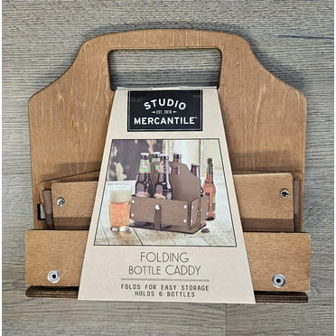 Foster & Rye Acacia Wood 6-pack Beer Carrier - Growler Bottle Caddy ...