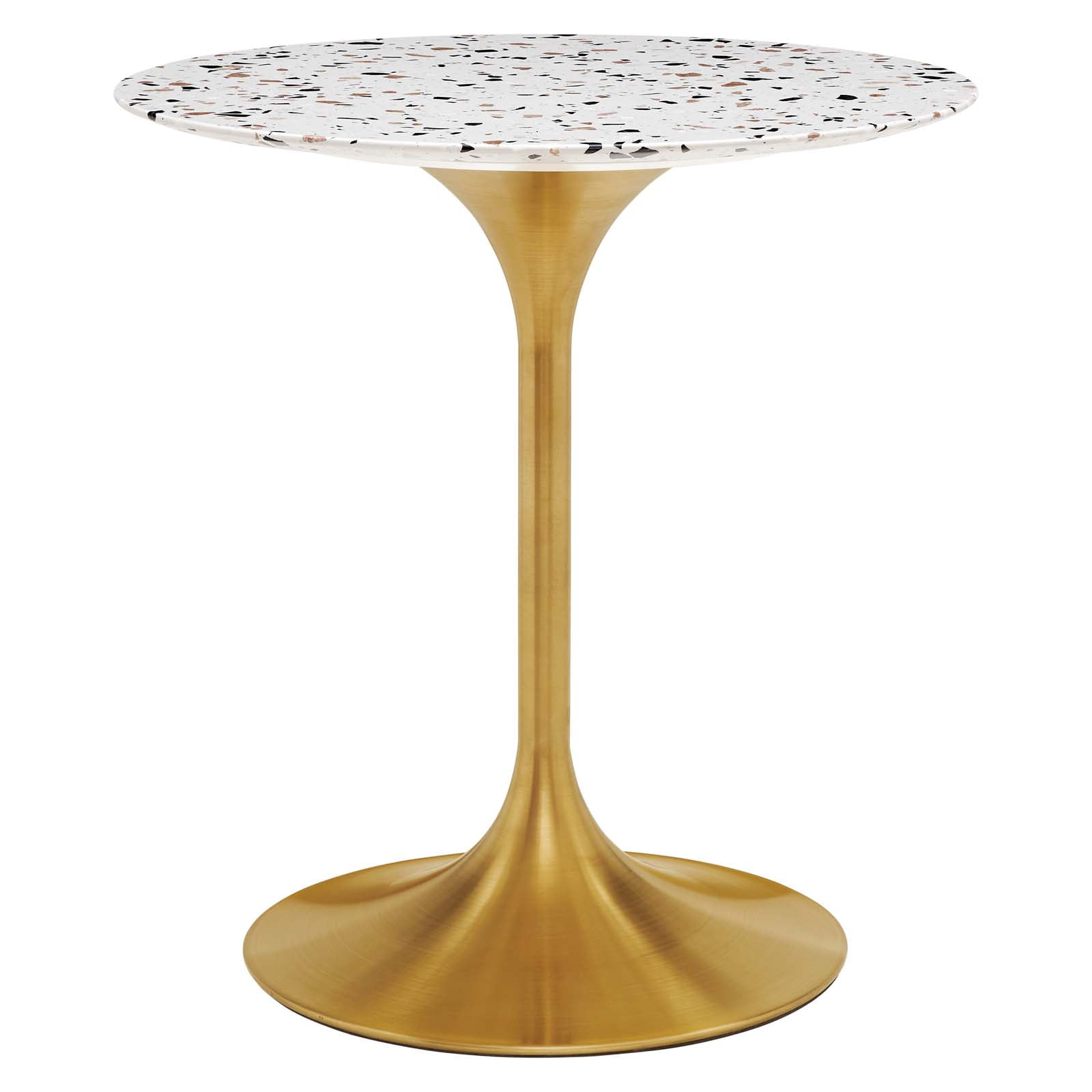28 inch Dining Table, Round, White Gold, Wood, Metal Steel, Modern ...