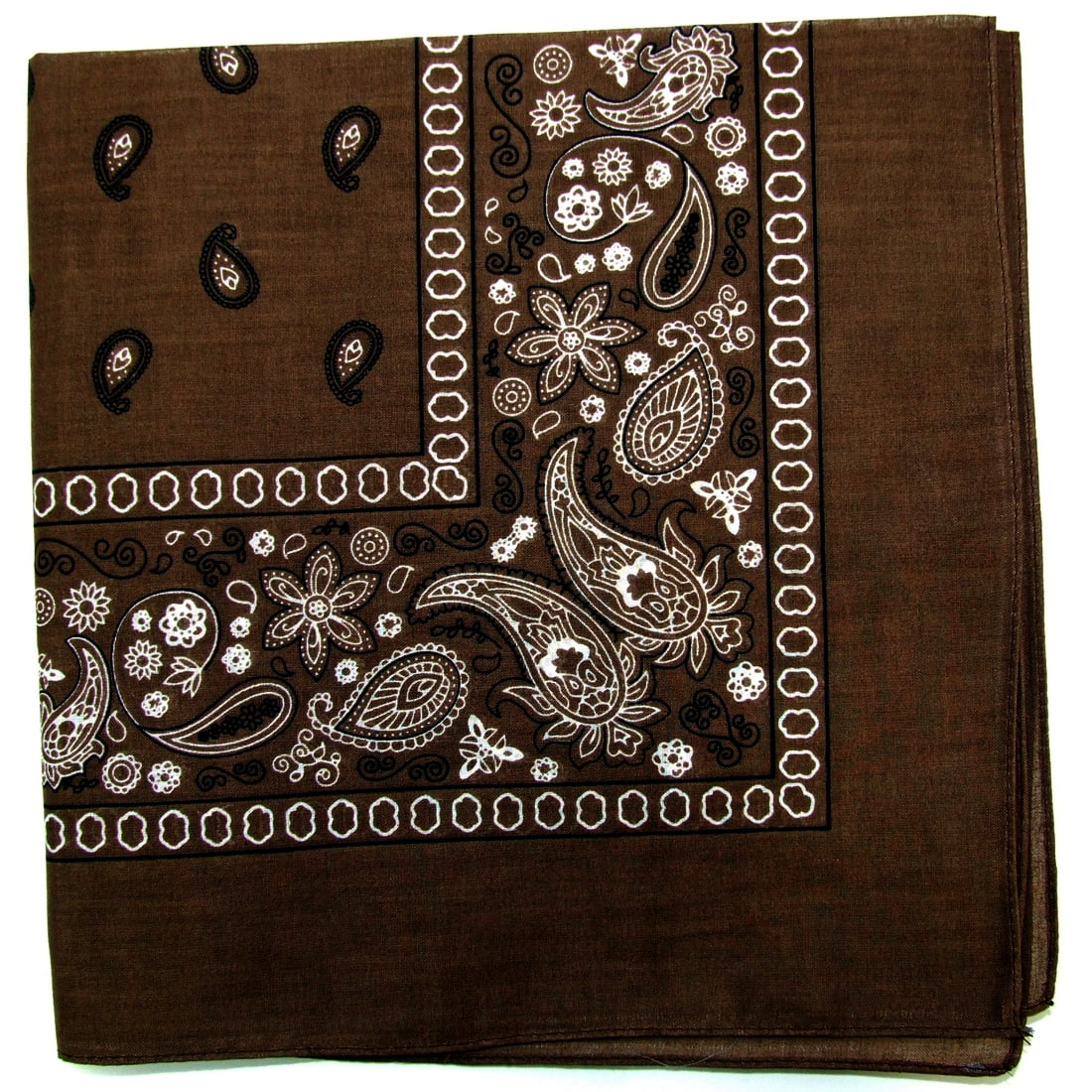 Paisley One Dozen Cowboy Bandanas (Dark Brown, 22 X 22 in) - Walmart.com