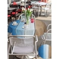 Blue Brown Round Outdoor Tablecloth with Umbrella Hole Gradient Wood ...