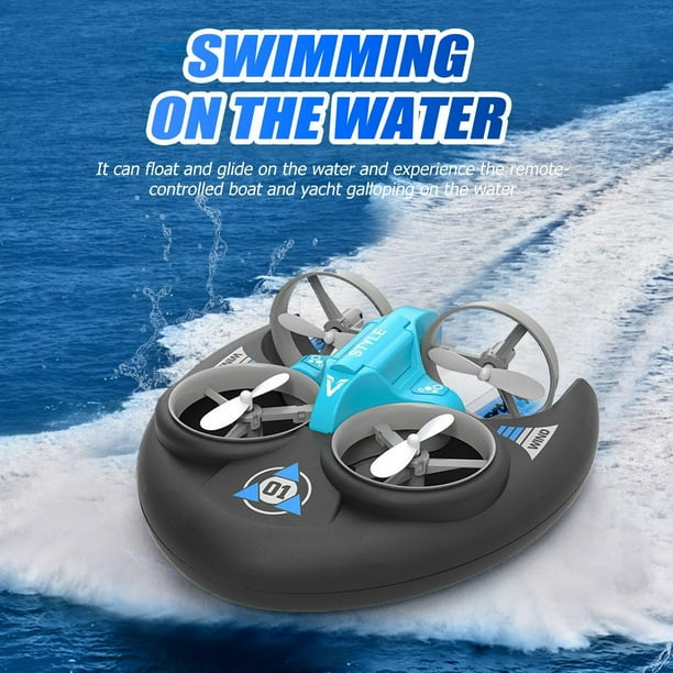 Huadaliy H101 Water Ground Air RC Quadcopter 3 in 1 Hovercraft Drone ...