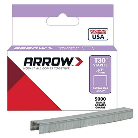 Arrow Fastener 306IP 3/8-Inch Staples for T30 Staple Gun, HT-30 Hammer ...
