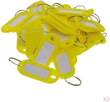 100x Key Tag Plastic Assorted Name Label ID Keys Tag Luggage Fob ...