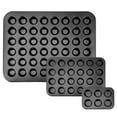 3 Pcs Mini Muffin Pans, 48 Cups/24 Cups/6 Cups, Nonstick Carbon Steel ...