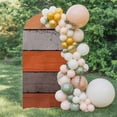 Orange Gray Wood Grain Arch Backdrop Cover, 6.6FT, Countryside Stripe ...