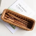 Imitation Rattan Storage Basket Faux Wicker Tray Plastic Picnic Basket ...