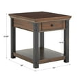 Weston Home Niccola Wood Rectangular End Table with Built-In Outlets ...