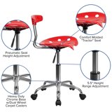 Flash Furniture Vibrant Red and Chrome Swivel Task Office Chair with ...