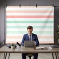 10x8ft Photo Backdrop, Peach Pink Green Ombre Soft Polyester Backdrop ...