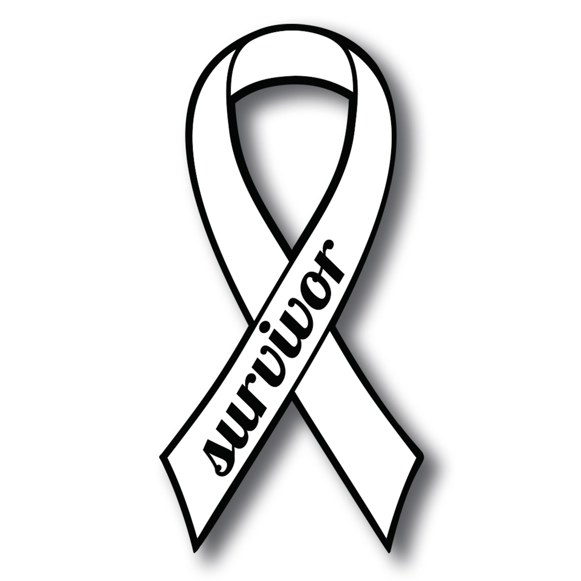 Magnet Me Up Support White Lung Cancer Survivor White Ribbon Magnet ...