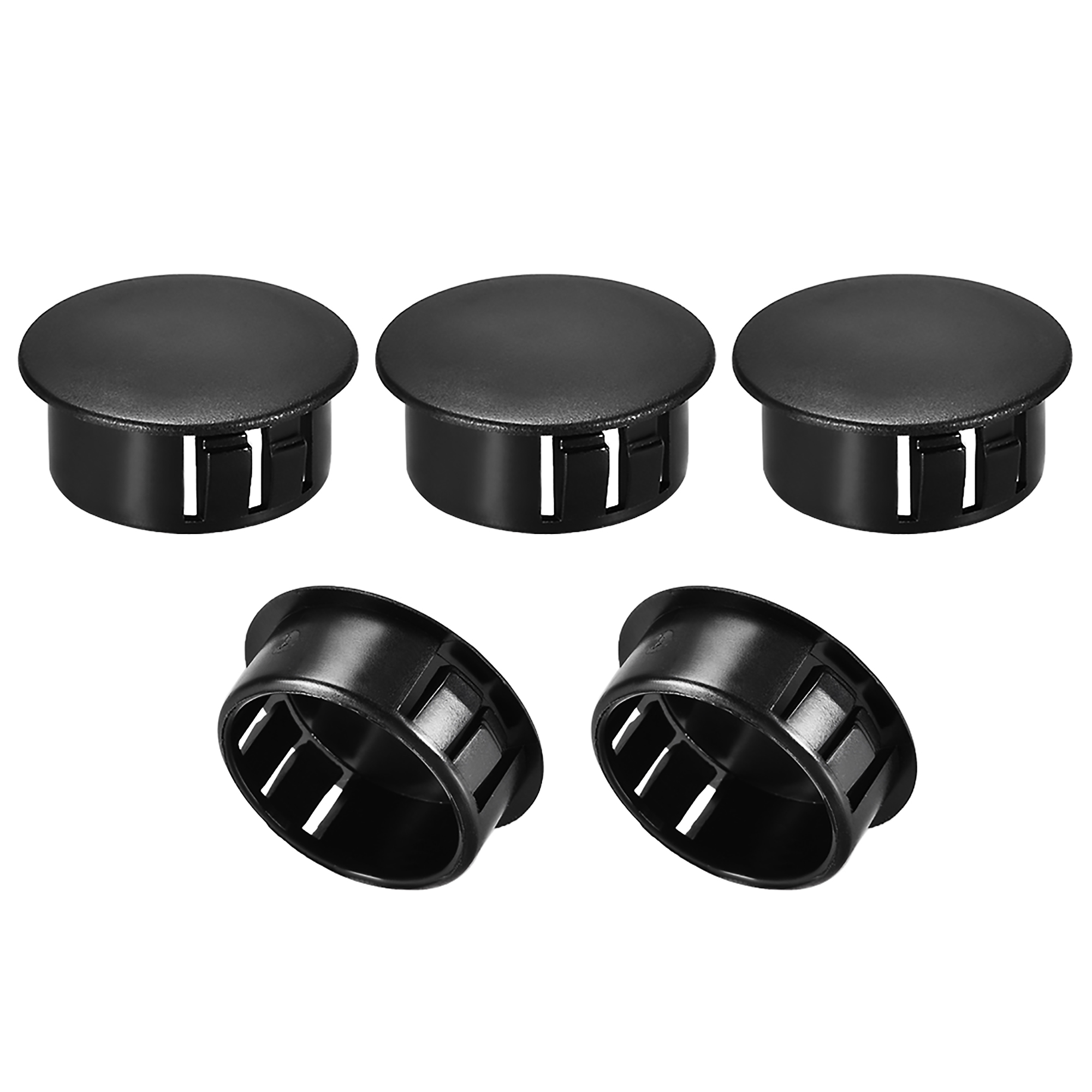 5pcs Mounting 25mm x 11mm Black Nylon Round Snap Panel Locking Hole ...