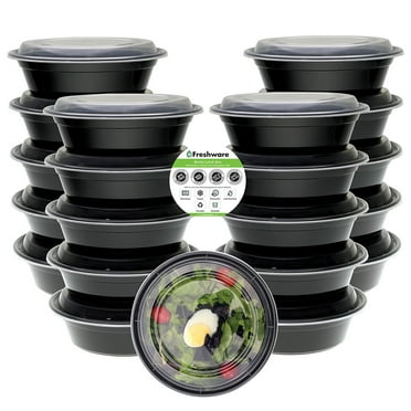 Freshware Meal Prep Containers 3 Compartments with Lids, Set of 21 ...
