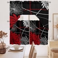 Bohemian Red Floral Swag Curtains Valance and Tier Set, Modern Artistic ...