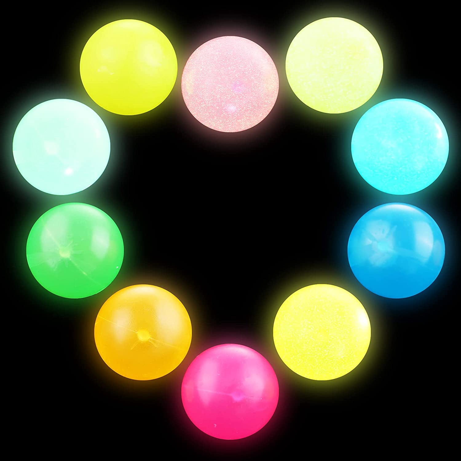 12 Pieces Luminescent Stress Relief Balls Sticky Ball, Fluorescence ...