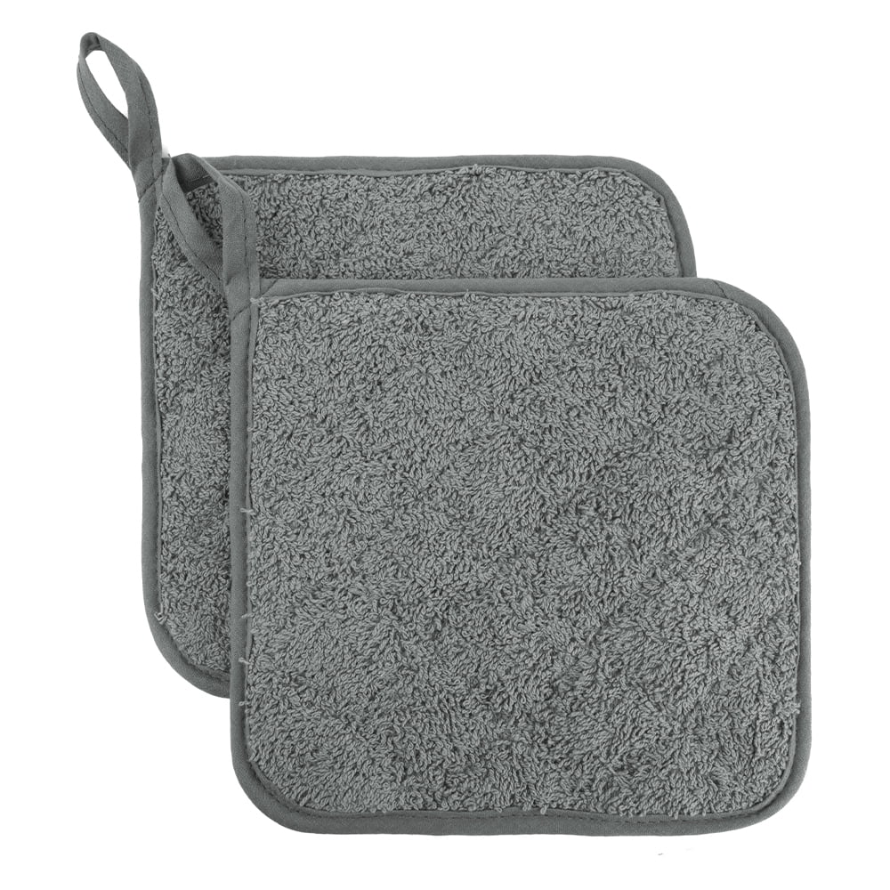 2-Pack Cotton Terry Pot Holders for Kitchen Cooking and Baking ...