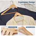 30 Pack Wooden Hanger, Natural Wooden Suit Hanger with Non-slip Pants ...