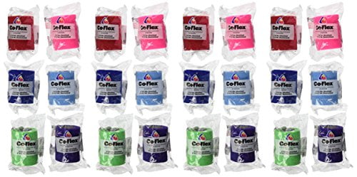 Andover Coflex Self Adherent Elastic Wrap 3'' Color variety pack, 24 ...