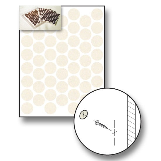 Fastcap Antique White PVC 9/16" dia (14 mm) 52 Caps Per Sheet 5 Sheets ...