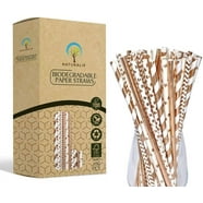 100-200 Bulk Packed Paper Straws Pattern Color -Biodegradable FDA ...