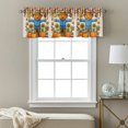Autumn Valances for Windows, Harvest Cartoon Scerecrow Pumpkin ...