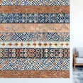 Bohemian Orange Window Privacy Film, Floral Geometric Texture Retro ...