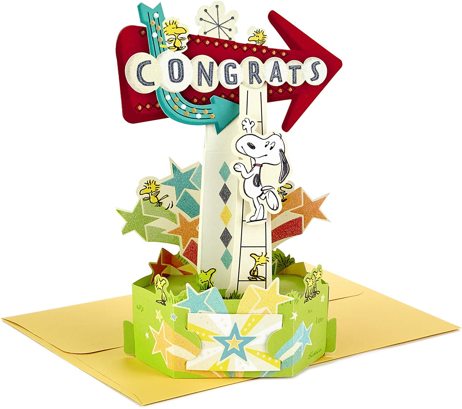 Hallmark Paper Wonder Peanuts Pop Up Congratulations Card (Snoopy and ...
