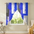 Blue Gray Sheer Curtains Swag Valances for Windows Graffiti Art ...