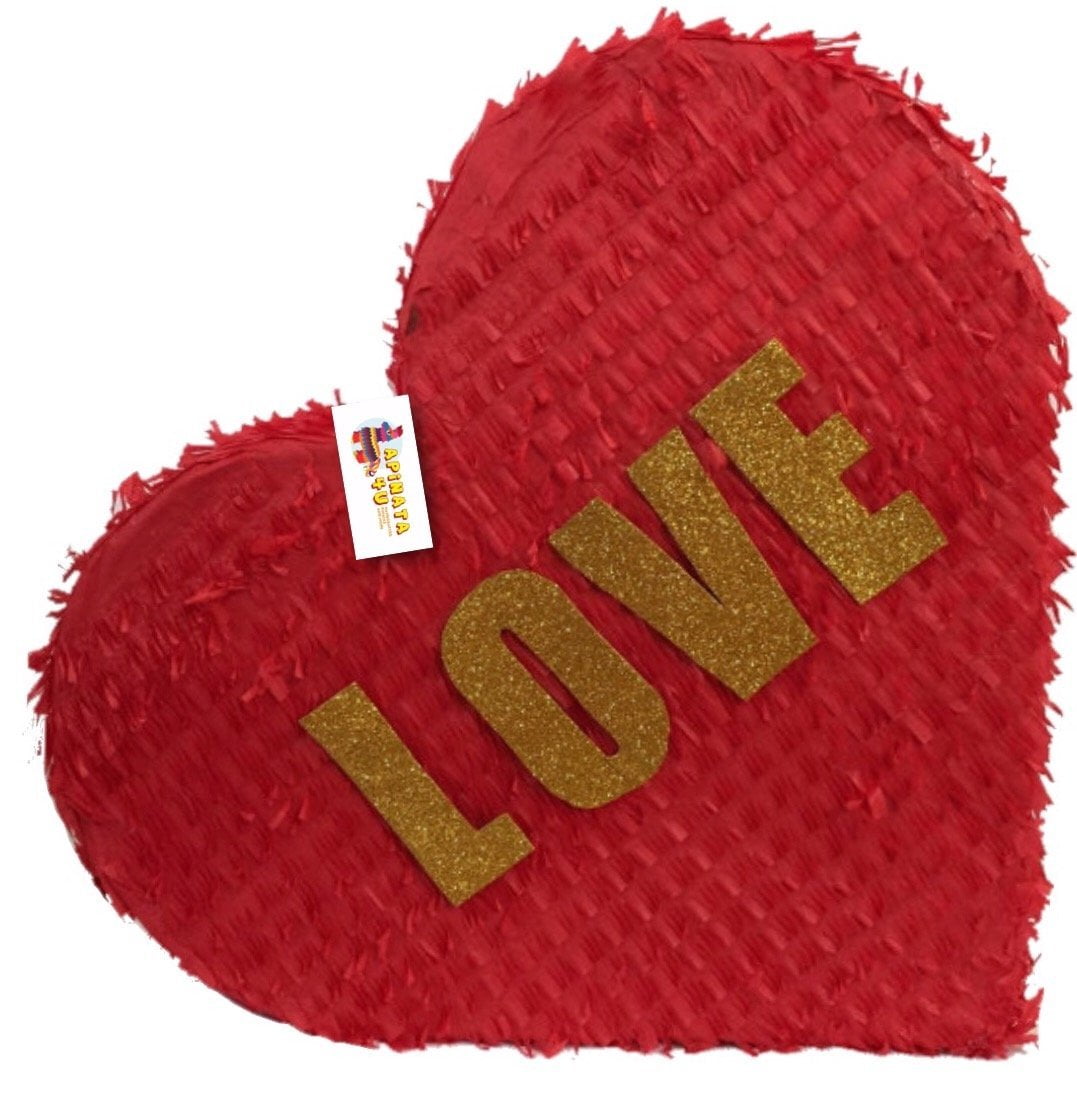 APINATA4U Red & Gold LOVE Heart Pinata - Walmart.com