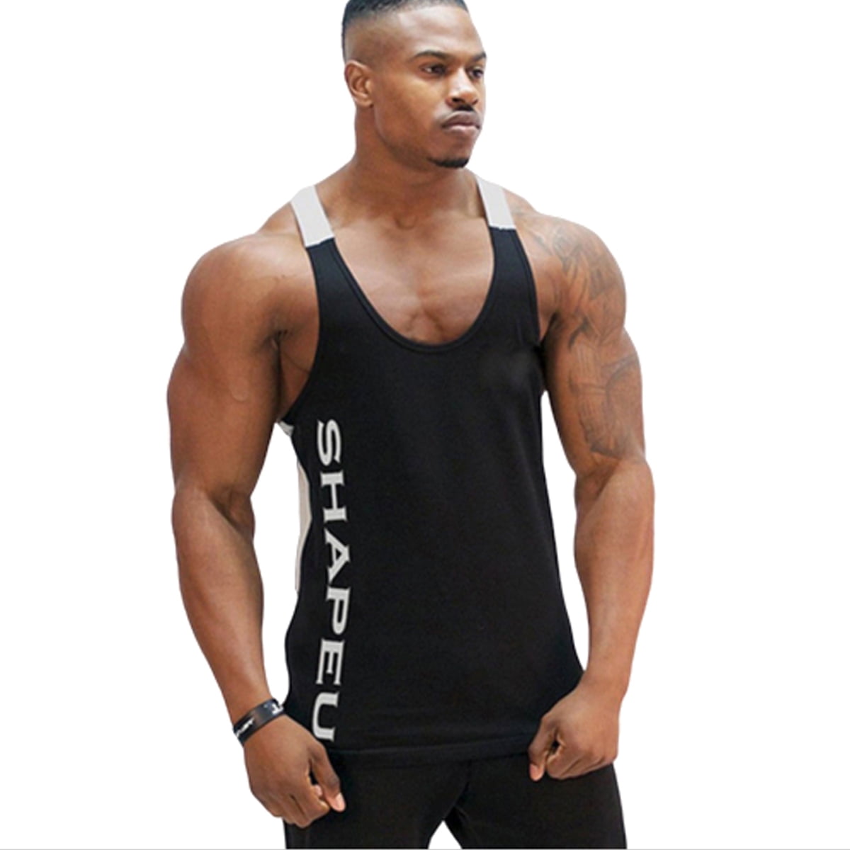 Men Muscle Fitness Tank Top Bodybuilding Workout Gym Sport Sleeveless ...