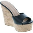 BAMBOO Women's Clear Band Platform Wedge Slide - Walmart.com