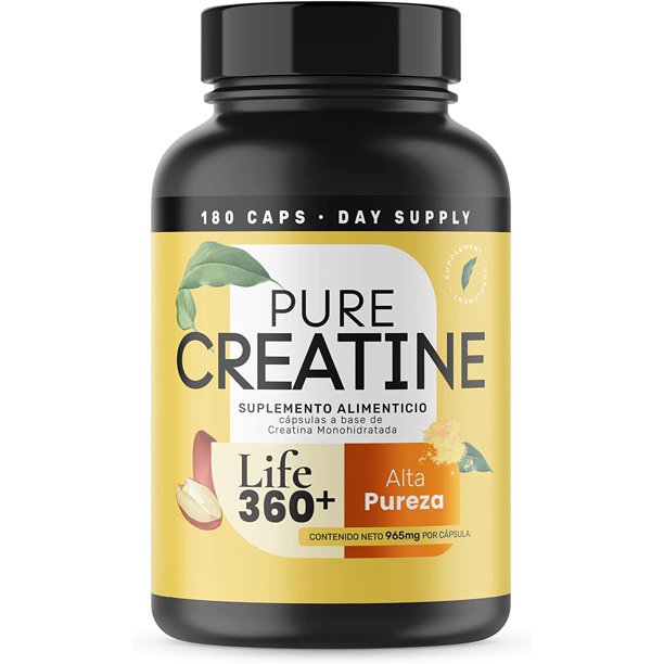 LIFE 360+ Pure Creatine | 180 Cápsulas | Creatina Monohidratada en ...