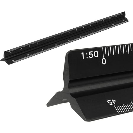 Triangular Ruler - 30cm Length Aluminum Ideal for Architects Engineers ...