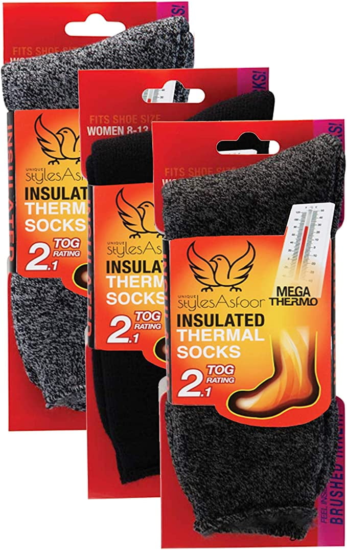 Set of 3 Thermal Socks for Women - Heating Socks for Winter Cold ...