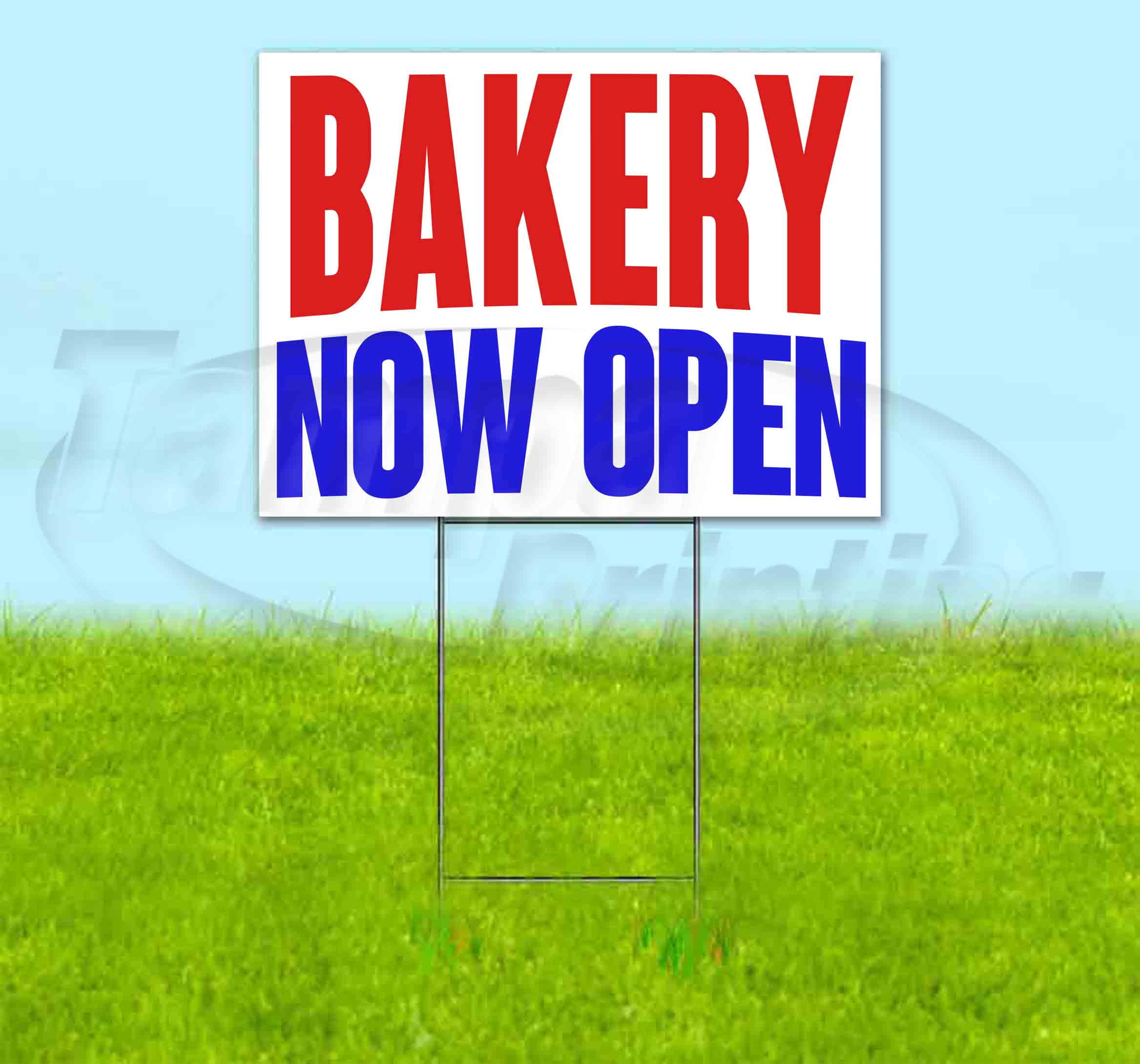 Bakery Now Open (18" x 24") Yard Sign, Includes Metal Step Stake ...